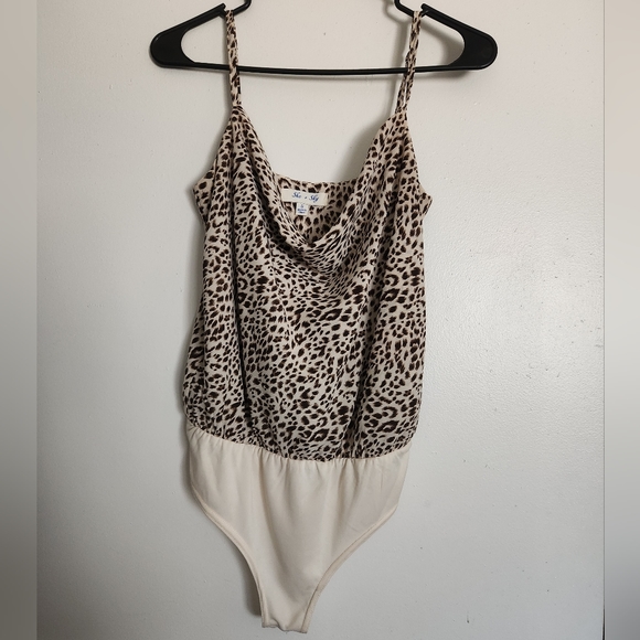 She + Sky | Tops | She And Sky Leopard Tank Bodysuit S | Poshmark